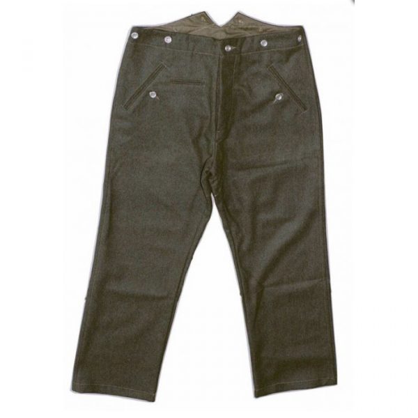 GERMAN WW2 M37 TROUSERS - FIELD-GREEN WOOL - WARSTUFF.COM