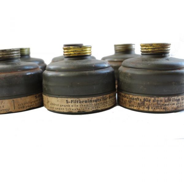 GERMAN WW2 1941 LUFTSCHUTZ GAS MASK FILTER BY AUER - WARSTUFF.COM