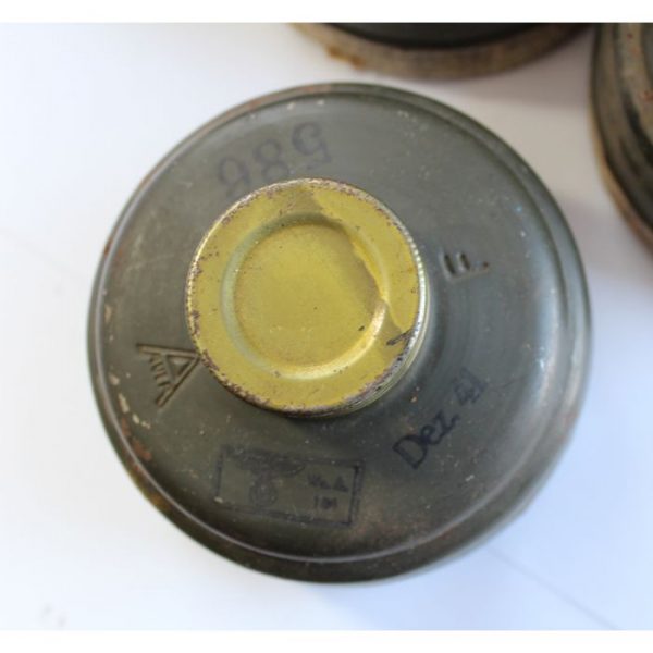 GERMAN WW2 1941 LUFTSCHUTZ GAS MASK FILTER BY AUER - WARSTUFF.COM