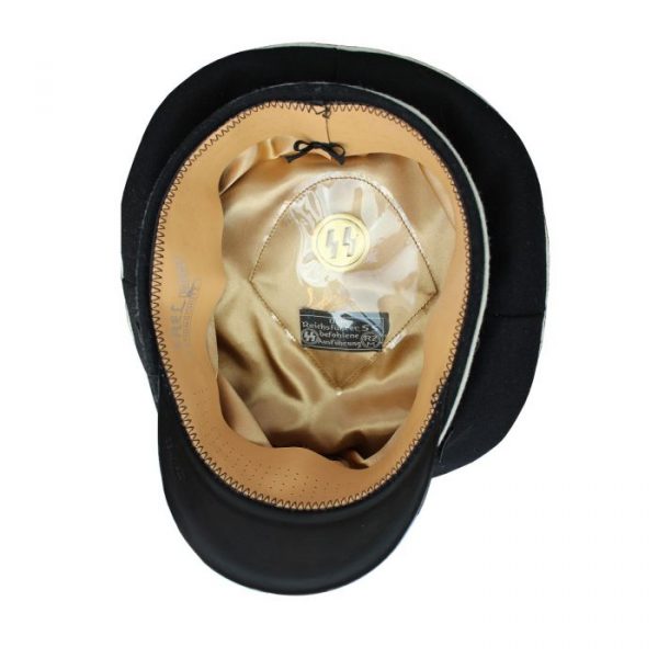 SS ALLGEMEINE EM BLACK VISOR CAP WW2 GERMAN - WARSTUFF.COM