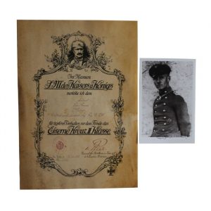 ERWIN ROMMELS WW1 IRON CROSS AWARD DOCUMENT AND PHOTO - WARSTUFF.COM