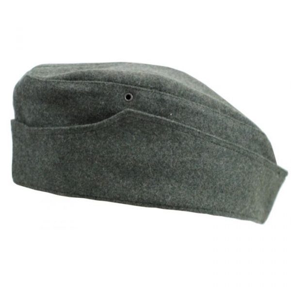 GERMAN WW2 M38 SIDE CAP ENLISTED FIELD GREY WOOL - WARSTUFF.COM