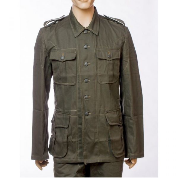 GERMAN WWII REED GREEN HBT M40 FIELD TUNIC - WARSTUFF.COM