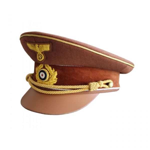 GERMAN ADOLF HITLER VISOR CAP - BROWN - WARSTUFF.COM
