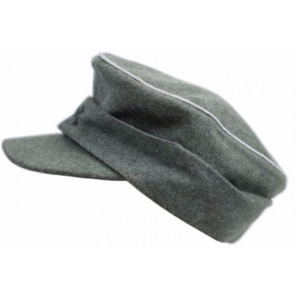 WW2 GERMAN OFFICER M43 FIELD CAP WITH SILVER OFFICER PIPING - WARSTUFF.COM