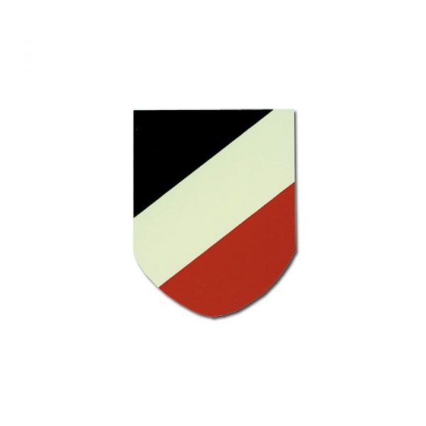 GERMAN HELMET TRI-COLOR SHIELD DECAL - SINGLE - WARSTUFF.COM
