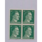 GERMAN WWII HITLER HEAD STAMP OF 4 STAMPS 42 RPF VALUE - WARSTUFF.COM