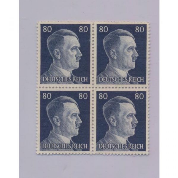 GERMAN WWII HITLER HEAD STAMP OF 4 STAMPS 80 RPF VALUE - WARSTUFF.COM