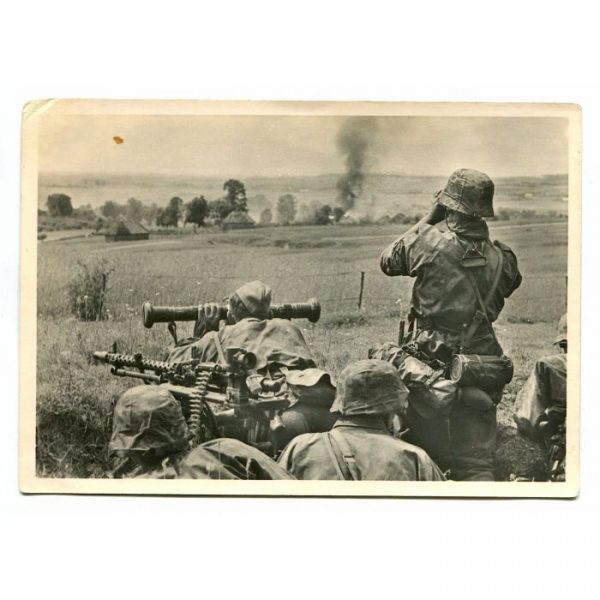 UNSERE WAFFEN SS POST CARD "IN BATTLE AROUND A SOVIET VILLAGE ...