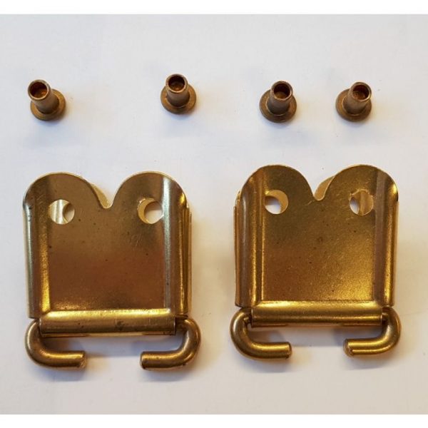 BRITISH ENFIELD BRASS RIFLE SLING CLIP ENDS - PAIR - WARSTUFF.COM