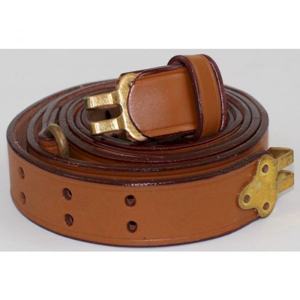 US 1907 PATTERN LEATHER RIFLE SLING WITH BRASS FITTINGS - WARSTUFF.COM