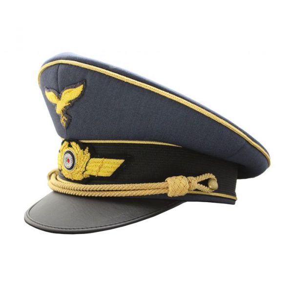 GERMAN LUFTWAFFE GENERAL VISOR CAP GOLD PIPED - WARSTUFF.COM