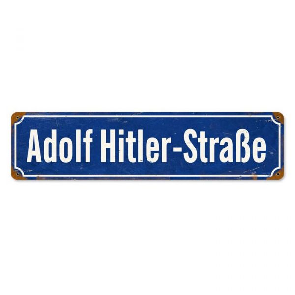 GERMAN ADOLF HITLERSTRASSE METAL SIGN 5" X 20" - WARSTUFF.COM