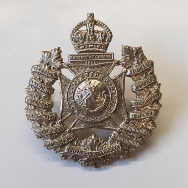 ROYAL WINNIPEG RIFLES METAL CAP BADGE-CANADA WWII - WARSTUFF.COM