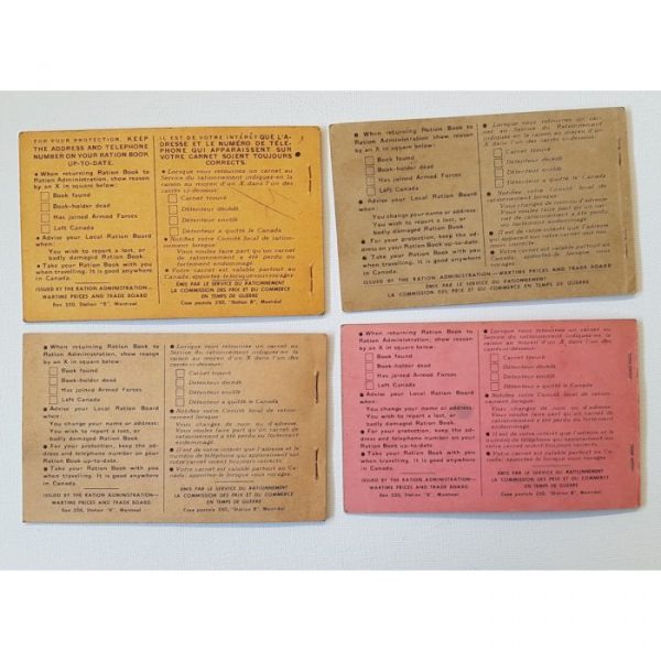 ORIGINAL USED CANADIAN WW2 RATION BOOKS AND MEAT RATION TOKEN ...