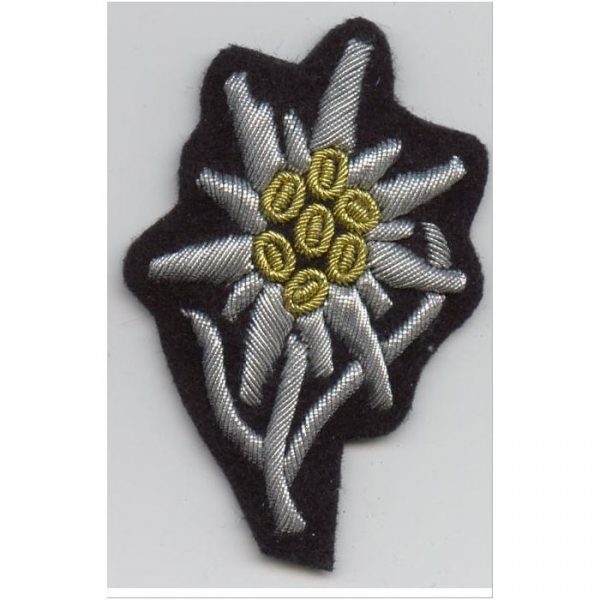 GERMAN WWII WAFFEN SS OFFICERS EDELWEISS CAP INSIGNIA - WARSTUFF.COM
