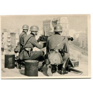 SS POST CARD POLICE IN POLAND"MACHINE GUN POST OF THE ORDER POLICE ON A ...