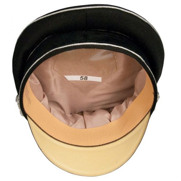 GERMAN ALLGEMEINE M32 SS GENERALS VISOR CAP WITH SILVER PIPING ...