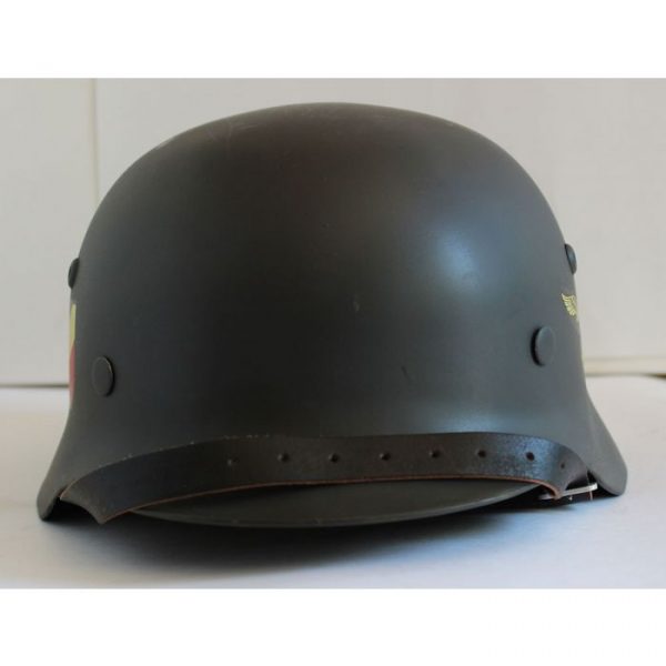 WW2 GERMAN BLUE M35 DOUBLE DECAL LUFTWAFFE STEEL HELMET - WARSTUFF.COM