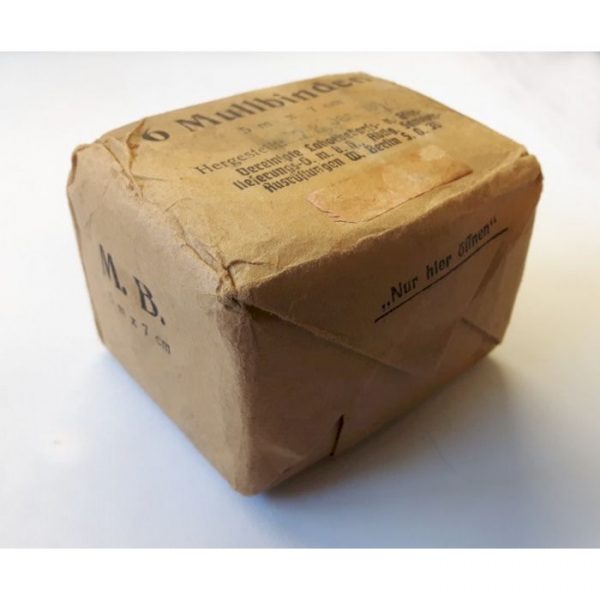 WW2 GERMAN FIELD BANDAGE DRESSING FIRST AID MULLBINDEN DATED JAN 28 ...