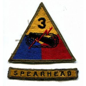 US 3RD ARMOURED DIVISION PATCH WITH SPEARHEAD TAB ORIGINAL - WARSTUFF.COM